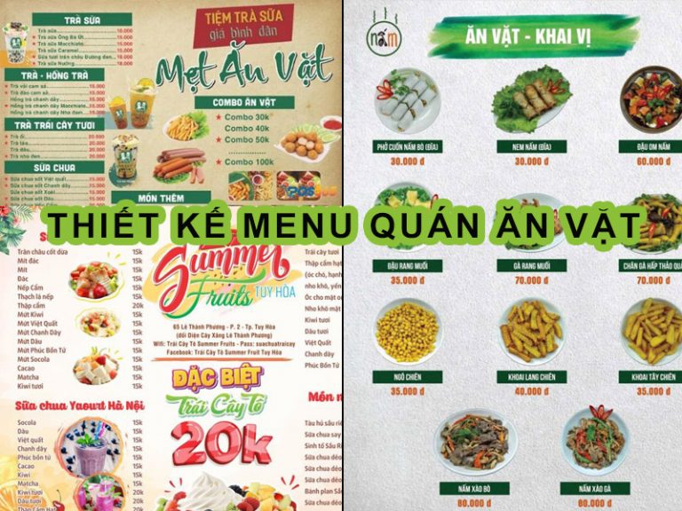 20+ Mẫu thiết kế menu quán ăn vặt đẹp, độc đáo, cực bắt mắt.